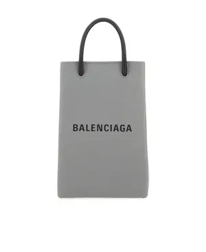 Balenciaga Logo Printed Phone Holder - Gray
