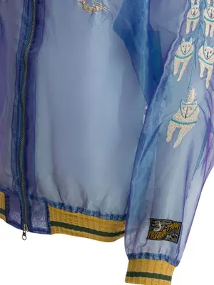 Kapital Embroidered Sheer Mosquito Guard Bomber Jacket - Blue