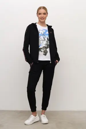 EA7 Zip-up Hooded Sweater With Logo Detailing