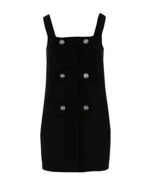 Versace Sleeveless Mini Dress With Button Detail - No