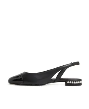 STUART WEITZMAN Slingback Ballet Flats With Embellished Heel