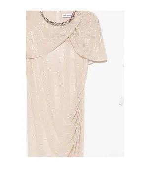 SELF-PORTRAIT Embellished Draped Maxi Dress - Champ