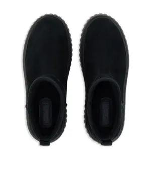 Hogan Suede Slip-on Ankle Boots With Logo Patch - Black