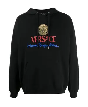 Versace Logo Print Hooded Sweatshirt
