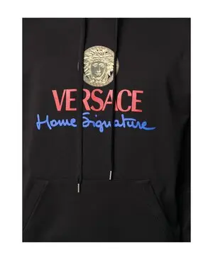 Versace Logo Print Hooded Sweatshirt