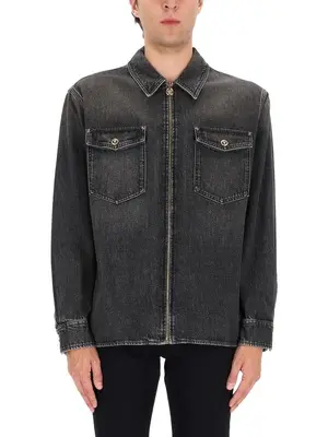 Versace Denim Zip-up Jacket - No