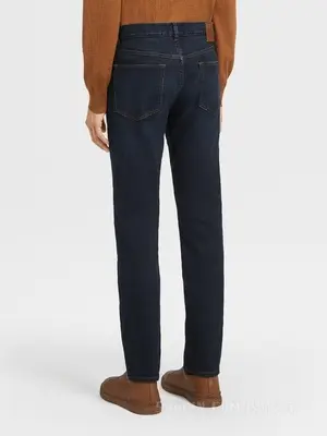 Zegna Logo Patch Straight Leg Jeans - Black