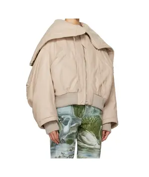 Attico Padded Leather Bomber Jacket
