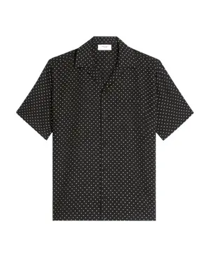 Celine Hawaiian Shirt In Printed Viscose - Black