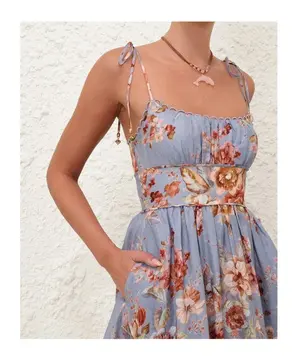Zimmermann Awaken Picnic Dress - Gray
