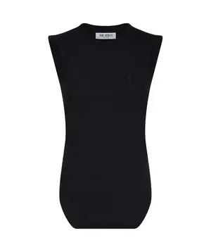 Attico Logo Embroidered Tank Top - Black