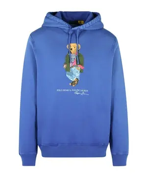 Polo Ralph Lauren Polo Bear Garment-dyed Fleece Hoodie - Blue