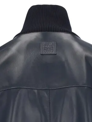 Loewe High Waist Zip-up Bomber Jacket - Dark Navy