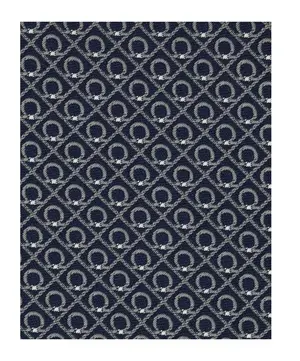 FERRAGAMO Gancini Jacquard Silk Neck Tie - Blue/grey