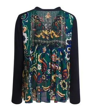 Sacai Floral Print Cardigan - Blue