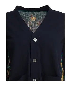 Sacai Floral Print Cardigan - Blue