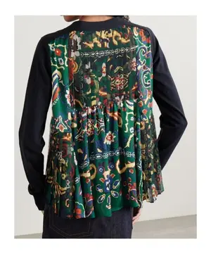 Sacai Floral Print Cardigan - Blue