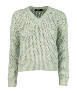 Fabiana Filippi V-neck Knitwear With Cutout Design - Gray
