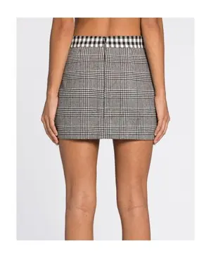 Roberto Cavalli Checked High-waisted Mini Skirt