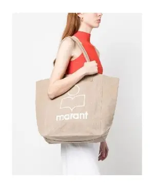 Isabel Marant Étoile Yenky Logo-embroidered Cotton Tote Bag - Nude