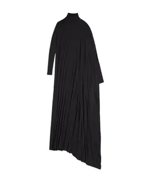 Balenciaga Asymmetrical High-neck Long-sleeve Dress
