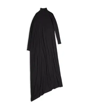 Balenciaga Asymmetrical High-neck Long-sleeve Dress