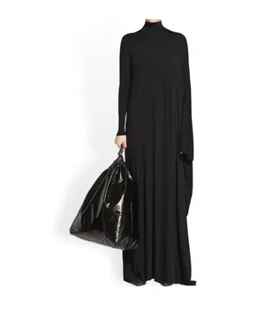 Balenciaga Asymmetrical High-neck Long-sleeve Dress