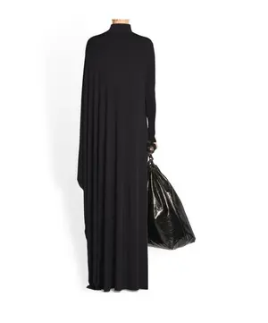 Balenciaga Asymmetrical High-neck Long-sleeve Dress