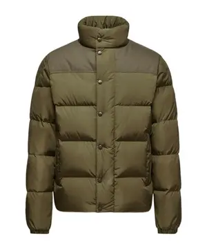 Moncler Virolais High Neck Quilted Jacket - Green