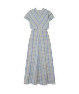 TOTEME Plaid Pleated Midi Dress