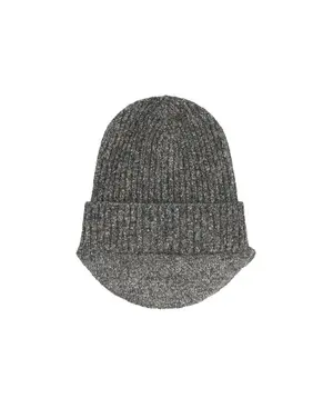 RANRA Mélange-effect Knitted Beanie - Black