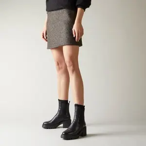 Hogan Round Toe Slip-on Ankle Boots With Convex Outsole - Black