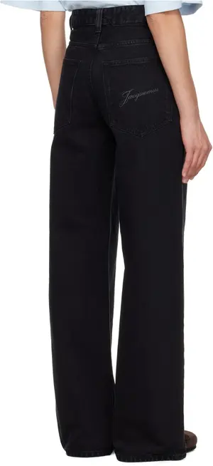 Jacquemus Le De-nimes Wide Leg Jeans - Black