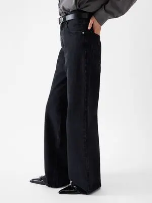 Jacquemus Le De-nimes Wide Leg Jeans - Black