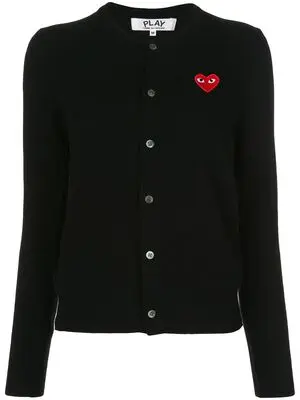 Play Comme Des Garcon Heart-patch Knit Cardigan