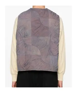 STORY MFG. Zippered Vest With Pleated Design - Gray