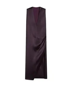 Sportmax Austria Sleeveless Deep V-neck Maxi Dress - Coffee