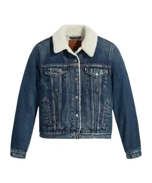 LEVI'S Sherpa Lined Denim Trucker Jacket - Blue