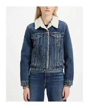LEVI'S Sherpa Lined Denim Trucker Jacket - Blue