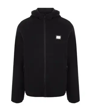Dolce & Gabbana Logo Plaque Zip-up Hooded Jacket