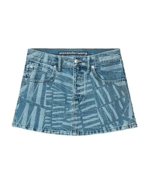 Mini Denim Skirts with Logo