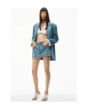 Alexander Wang Logo-print Mini Denim Skirt