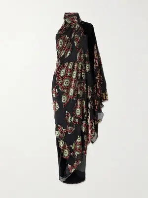 Dries Van Noten Patchwork Asymmetric Maxi Dress