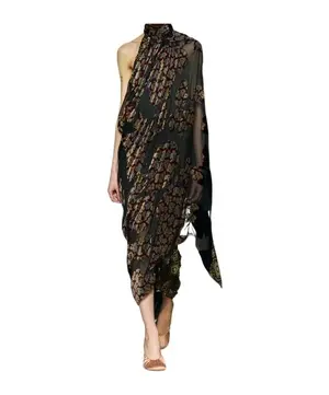 Dries Van Noten Patchwork Asymmetric Maxi Dress