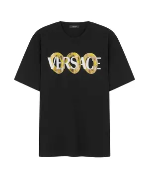 Versace Logo-printed Crewneck T-shirt - Black