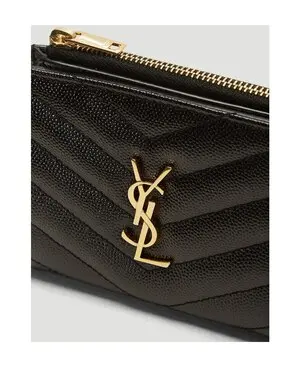Saint Laurent Monogram Zipped Bi-fold Wallet