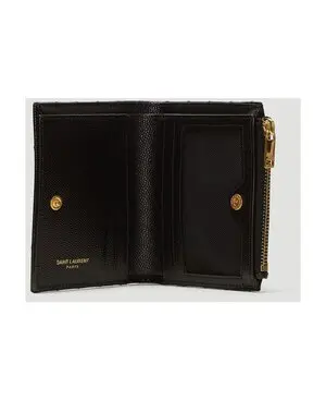 Saint Laurent Monogram Zipped Bi-fold Wallet