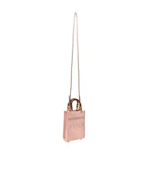 Fendi Sunshine Leather Tote Bag - Pink