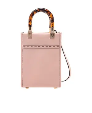 Fendi Sunshine Leather Tote Bag - Pink