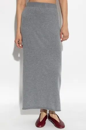 LISA YANG The Charlotta Ribbed Knit Maxi Skirt - Gray